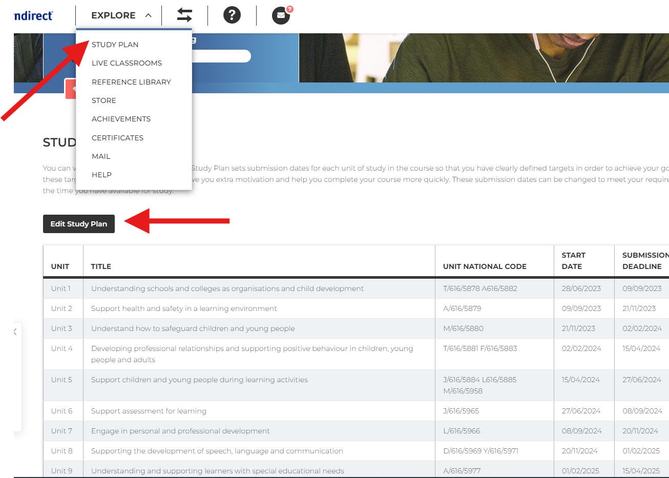 How do I find out my course submission deadlines?